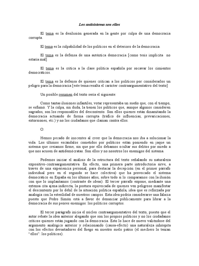 Los Antisistema Son Ellos | PDF | Democracia | Ideologías políticas