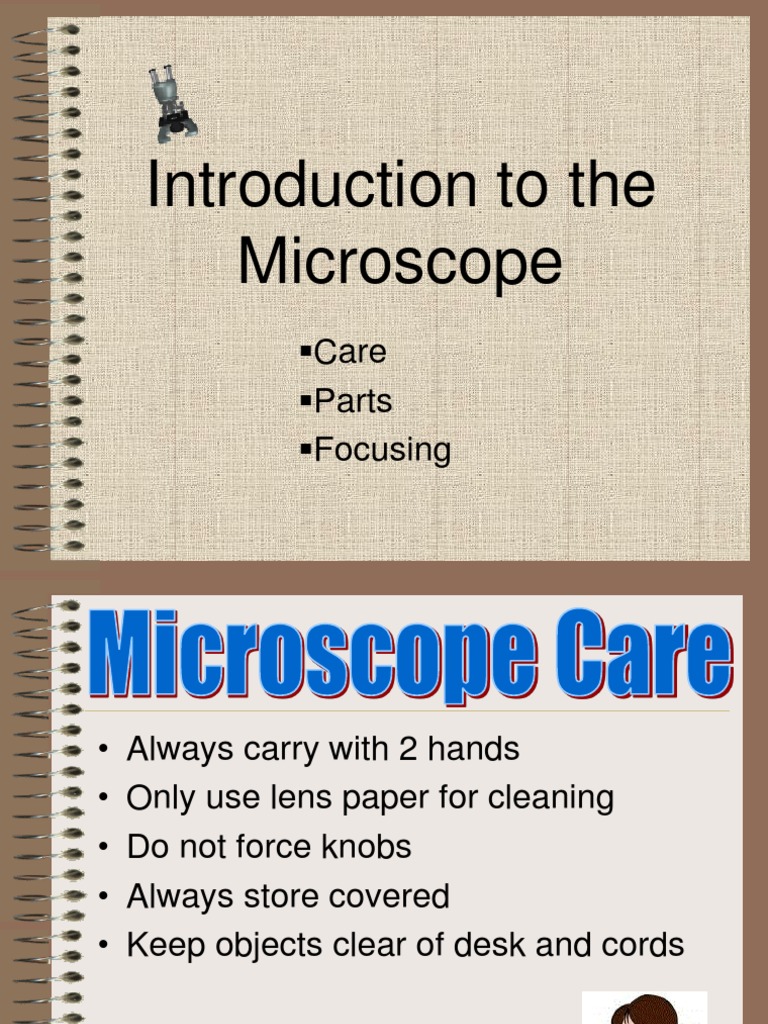Introduction To The Microscope: Care Parts Focusing | PDF