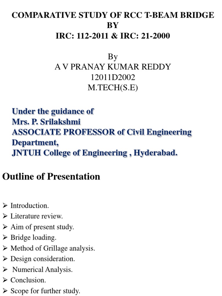 Comparative Study of RCC T-Beam Bridge by | PDF | Strength Of Materials ...