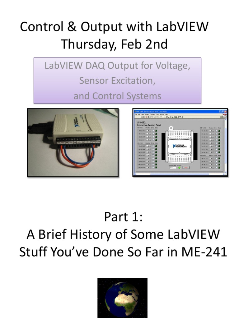 Control & Output With Labview Thursday, Feb 2Nd | PDF | Input/Output | Computer Engineering