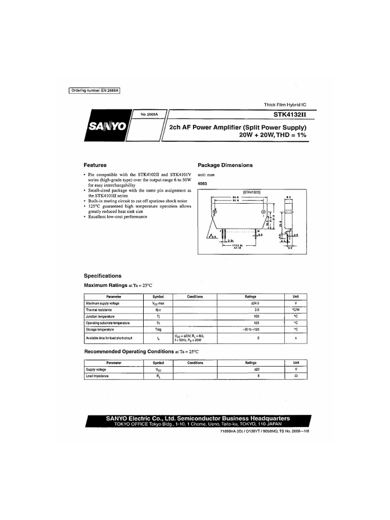 STK4132II | PDF | Capacitor | Resistor