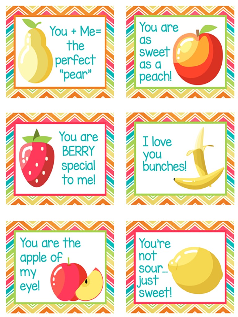 Fruity Printable Lunch Box Notes | PDF