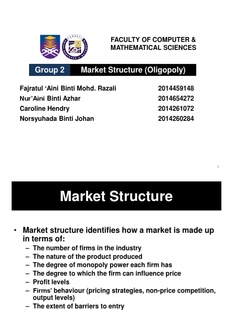 Market Structure And Pricing Strategies In Oligopolies Pdf