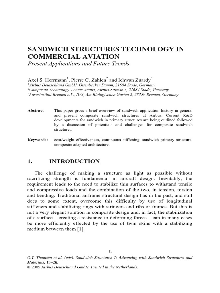 Sandwich Structures Technology in | PDF | Composite Material | Fuselage