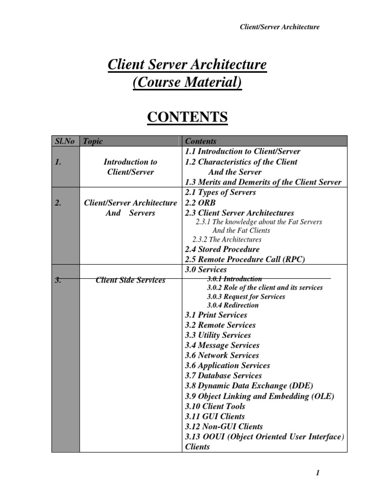 Client Server Architecture - Tutorial | PDF | Client–Server Model ...