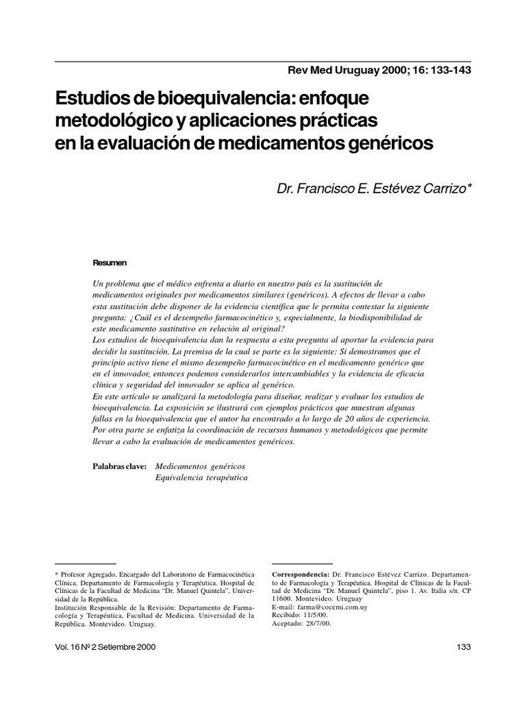 Estudios de Bioequivalencia_enfoque Metodológico y Aplicaciones ...