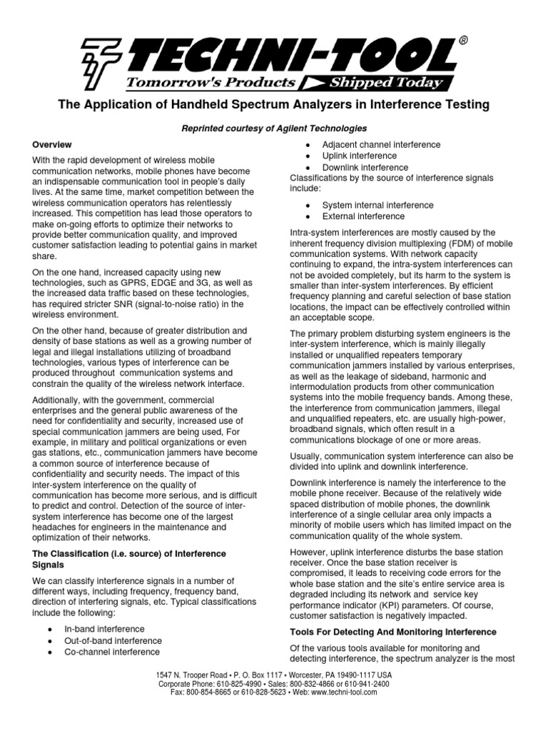 Interference Testing | PDF | Bandwidth (Signal Processing ...
