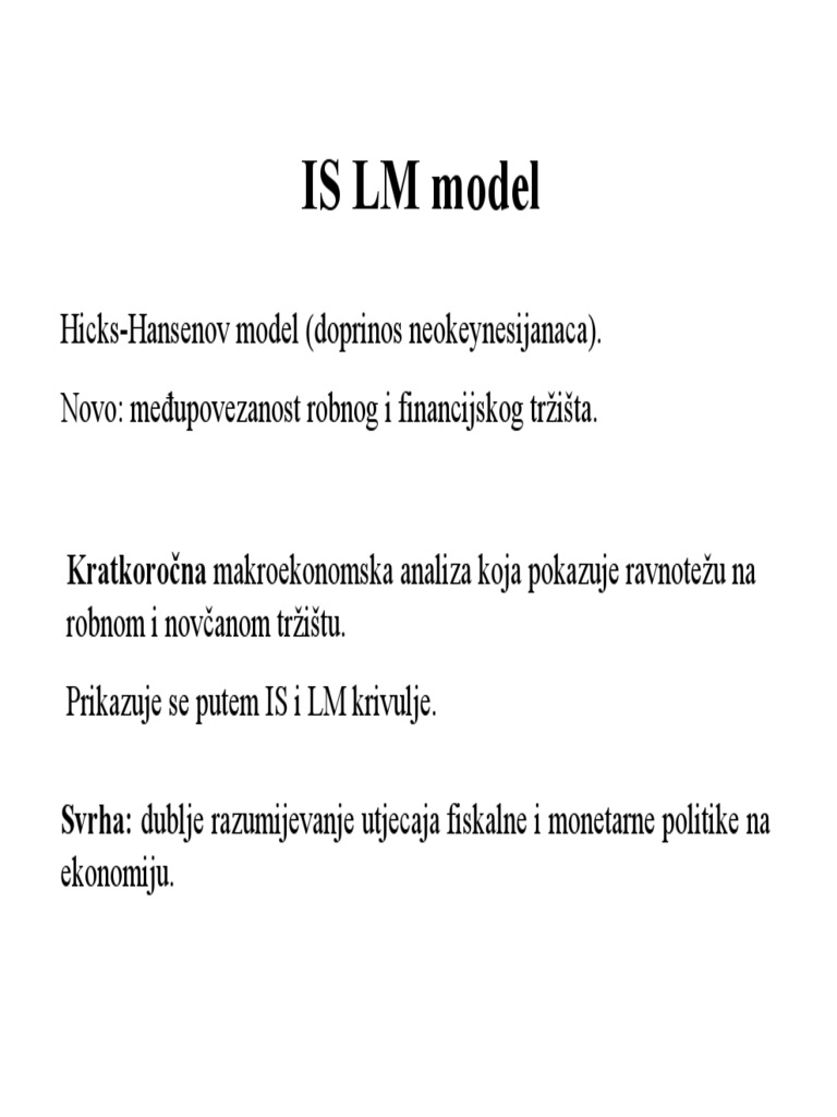 ISLM Model | PDF
