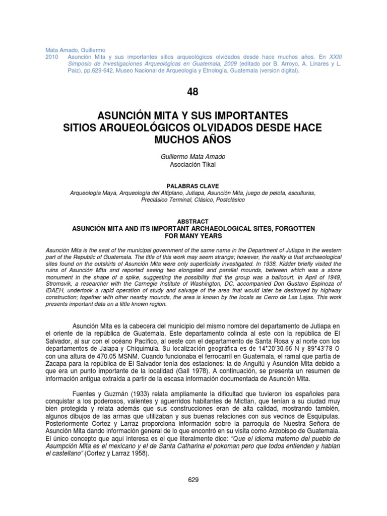 Asunción Mita: Arqueología Maya Olvidada | PDF | Civilización maya ...