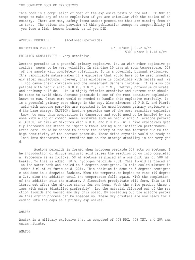 The Complete Book of Explosives | PDF | Explosive Material | Nitric Acid