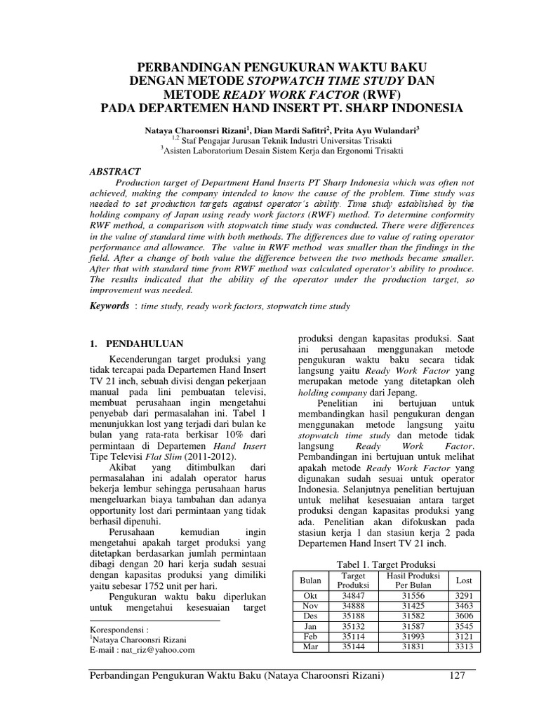 Jurnal Time Study | PDF