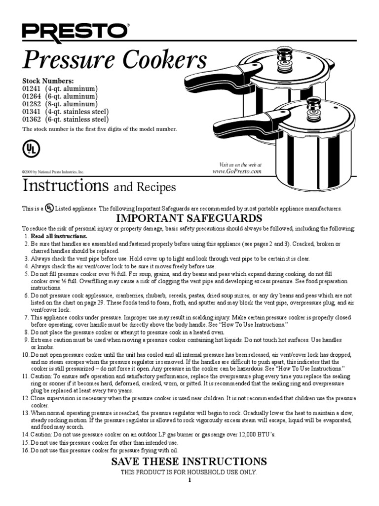 Pressure Cooker Instructions | PDF