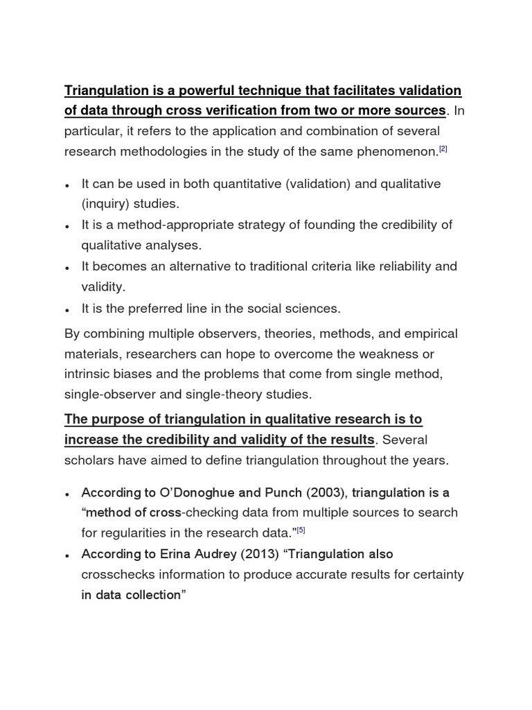 Triangulation Is A Powerful Technique That Facilitates Validation of ...