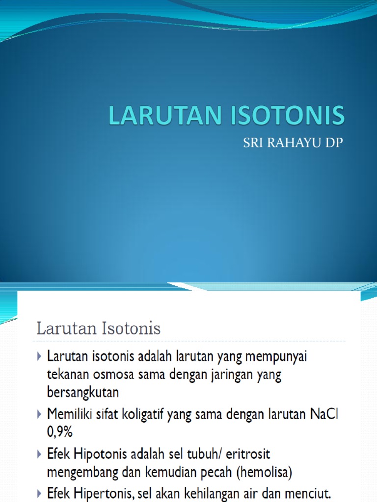 LARUTAN ISOTONIS Yudia Cantik | PDF | Kesehatan Holistik
