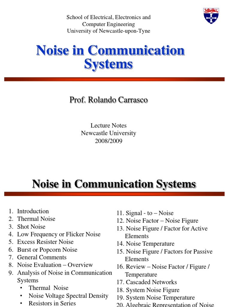 Types of Noise in Communication Systems | PDF | Forward Error ...