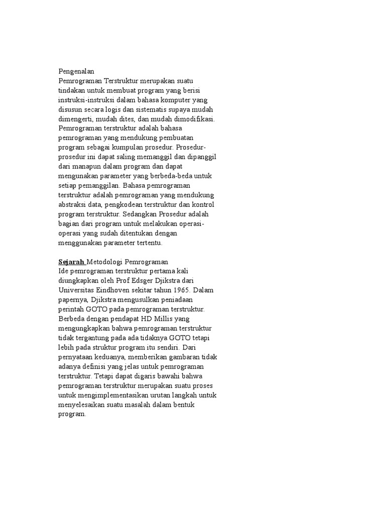 Panduan Lengkap Pemrograman Terstruktur | PDF