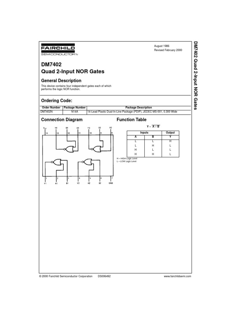 7402 | PDF | Electrical Engineering | Electronic Engineering