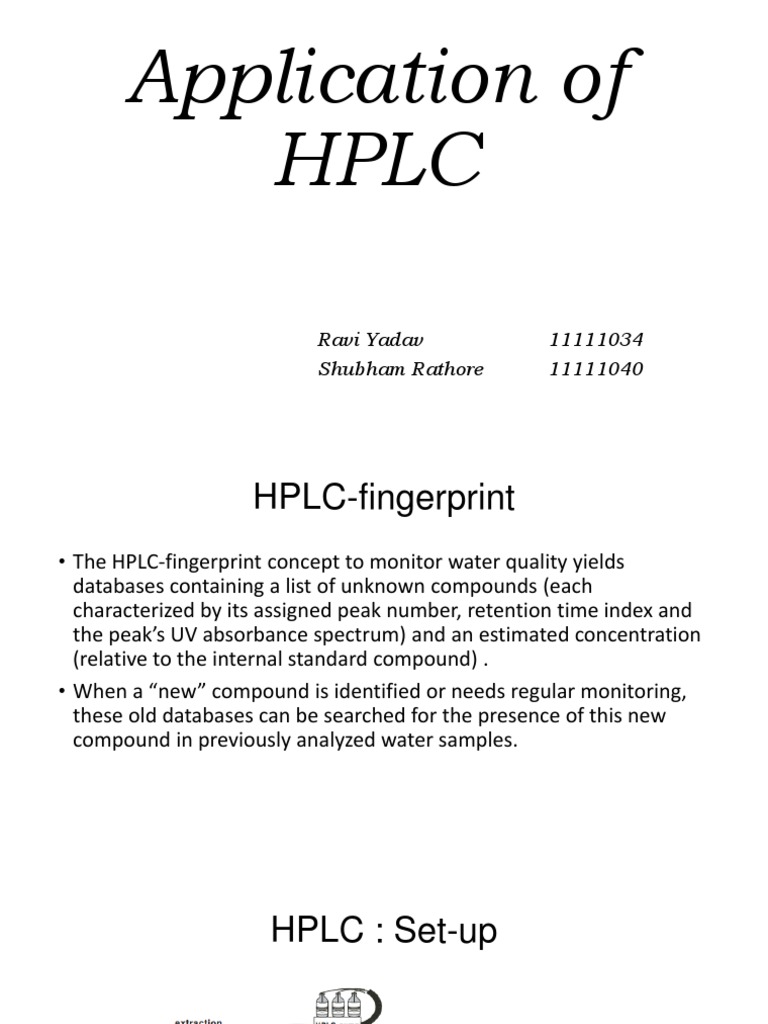 HPLC - Fingerprint | PDF | High Performance Liquid Chromatography | Gas Chromatography–Mass ...