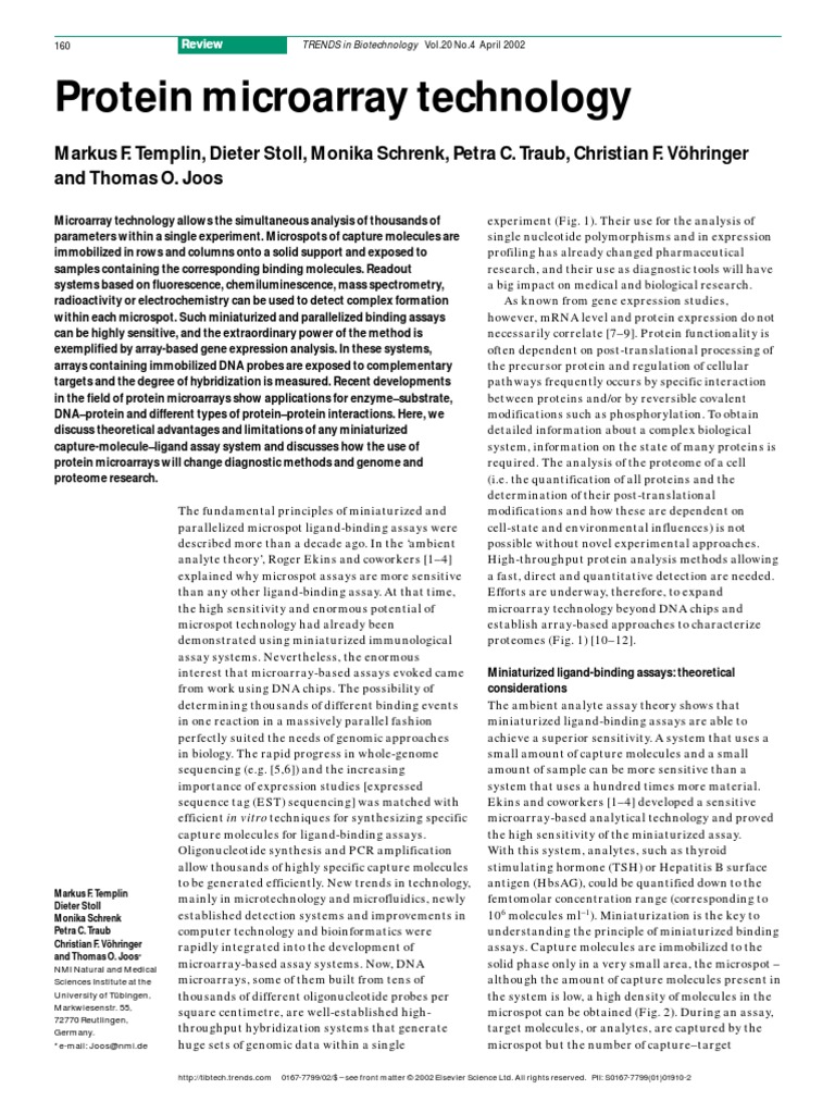 Protein Microarrays Technology - 2 PDF | PDF