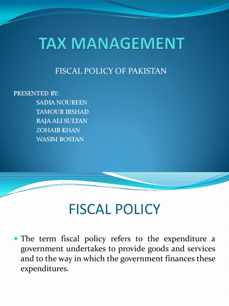 Fiscal Policy of Pakistan | Download Free PDF | Fiscal Policy ...