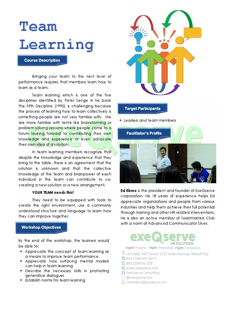 Team Learning Workshop | PDF | Brainstorming | Learning