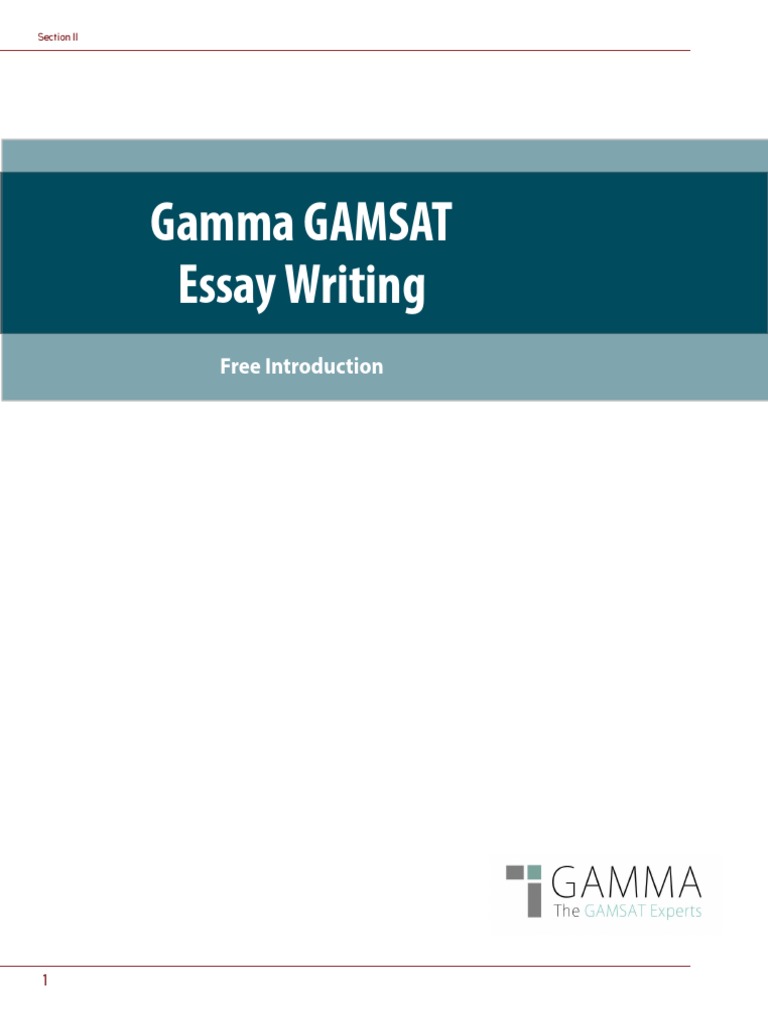 Gamma GAMSAT Essay Writing | PDF | Essays | Test (Assessment)