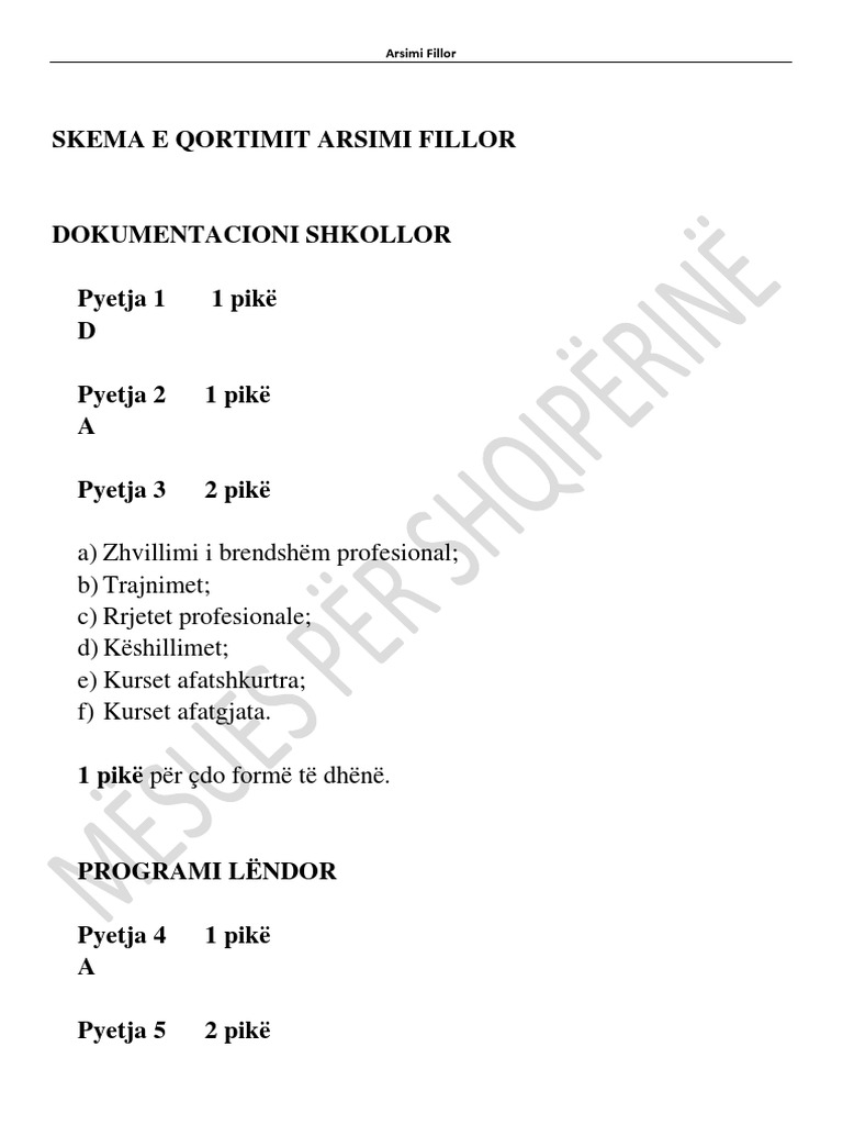 Zgjidhjet Per Arsimin Fillor 2014 | PDF