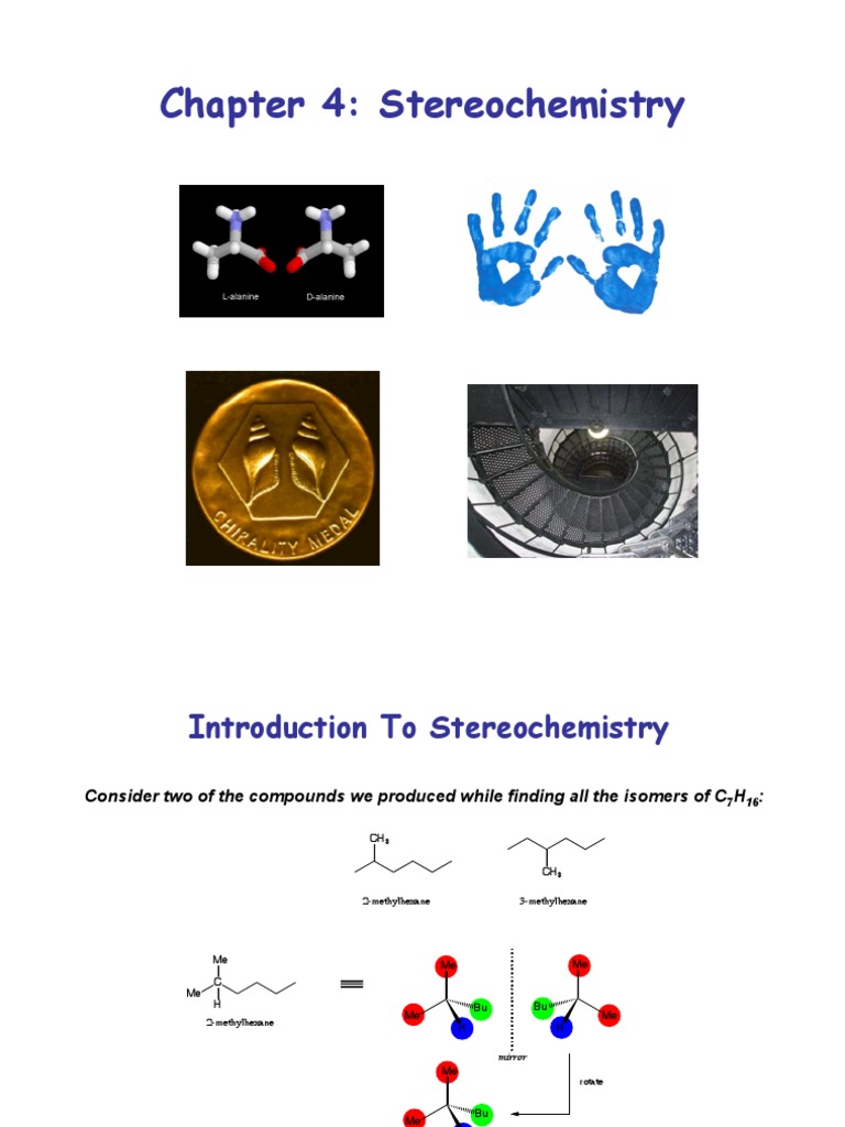 Chapter 4: Stereochemistry Introduction | PDF | Chirality (Chemistry) | Stereochemistry