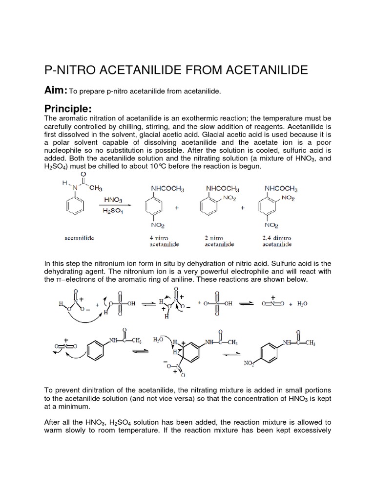 Exp 4 - P-Nitro Acetanilide | PDF | Chemical Reactions | Filtration