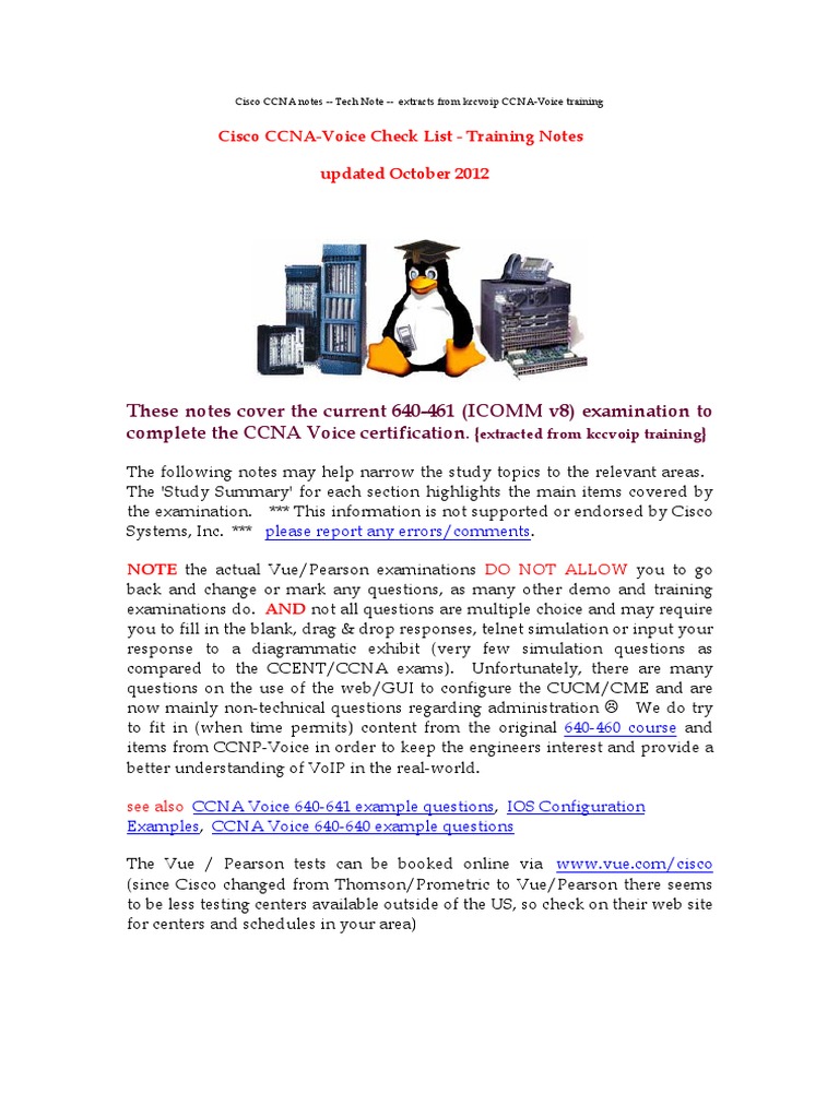 CCNA VOICE Study Summary 461 | PDF | Ip Address | Cisco Certifications