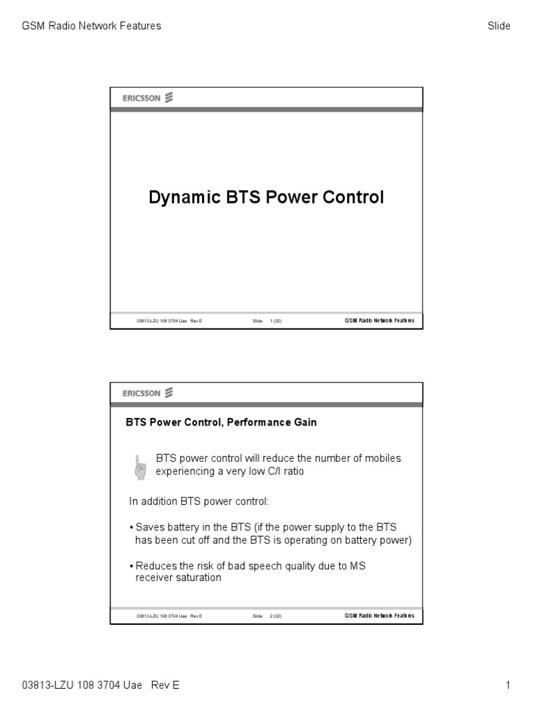 Dynamic BTS Power Control | PDF | Gsm | Radio