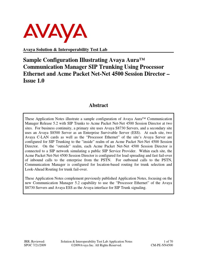 Acme SBC Config | PDF | Session Initiation Protocol | Gateway ...