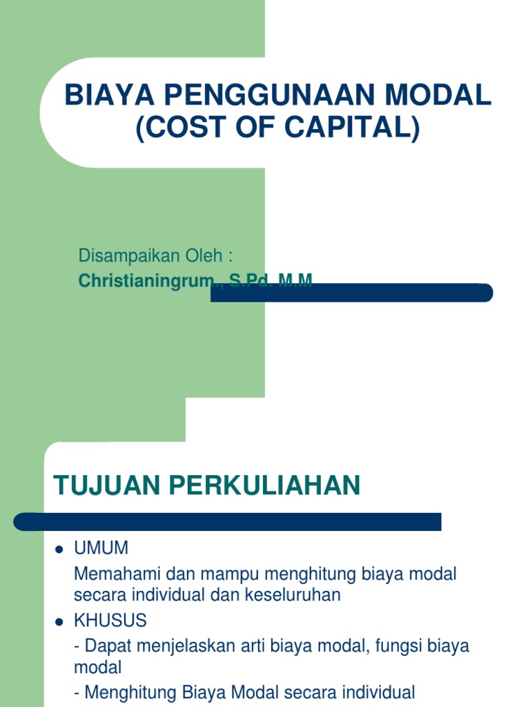 Biaya Modal | PDF