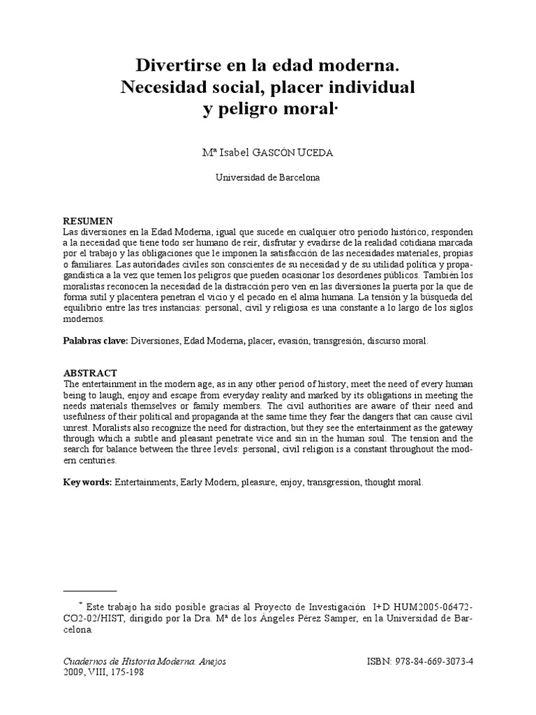 Divertise en La Edad Moderna | Descargar gratis PDF | Ocio | Período ...