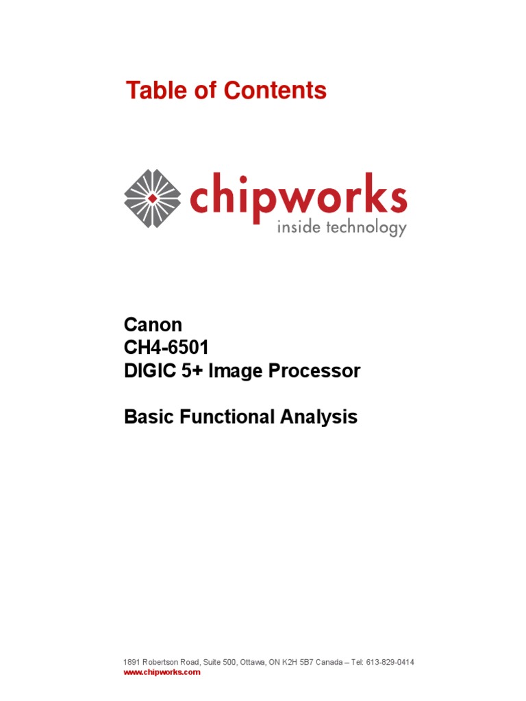 Canon CH4-6501 DIGIC5+ Image Processor FAR-1206-803 TOC PDF | PDF ...