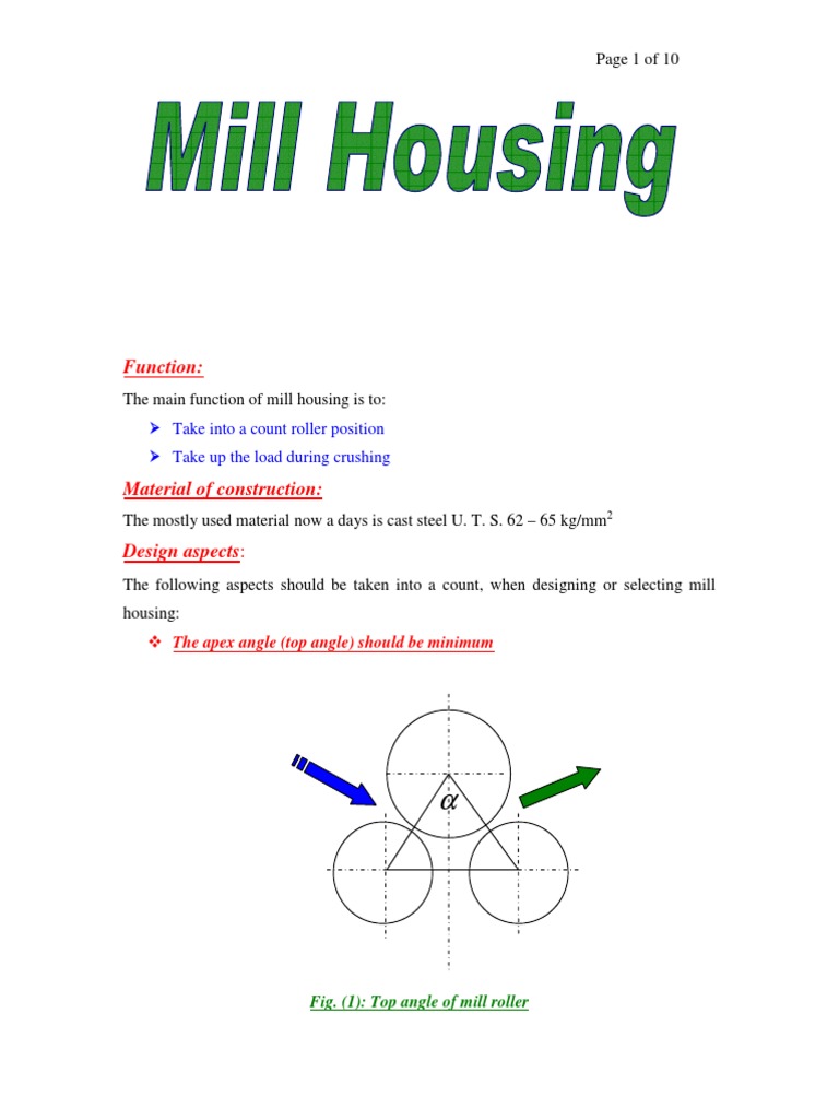 Mill Housing | PDF | Mill (Grinding) | Screw