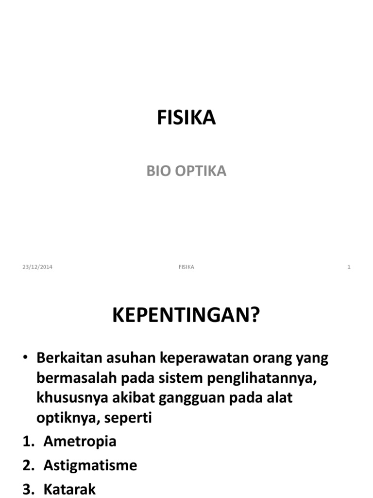 Fisika & Biologi 2 Bio Optika | PDF