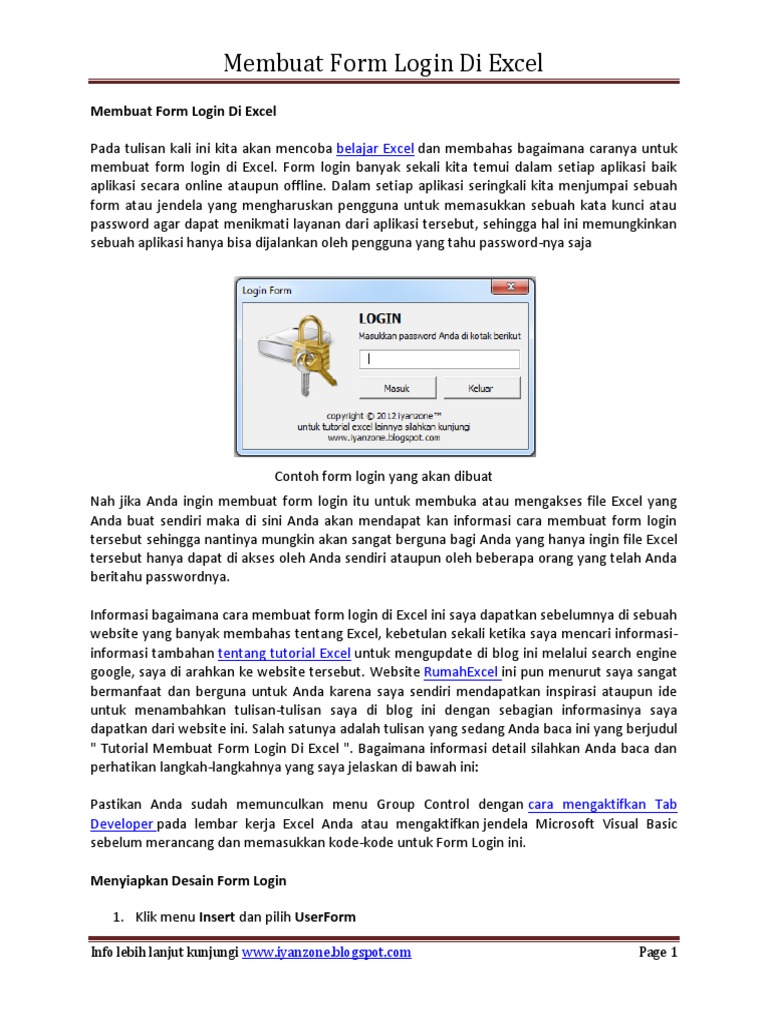 MEMBUAT-LOGIN-DI-EXCEL | PDF