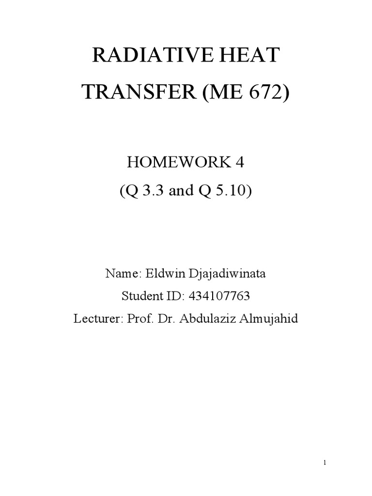 Radiative Heat Transfer Problems | PDF | Materials Science | Applied ...