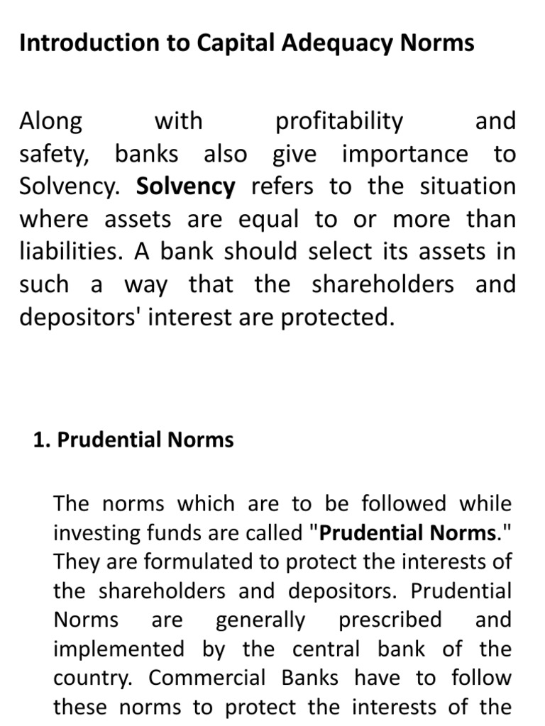 Capital Adequacy Norms Overview | PDF | Capital Requirement | Capital ...