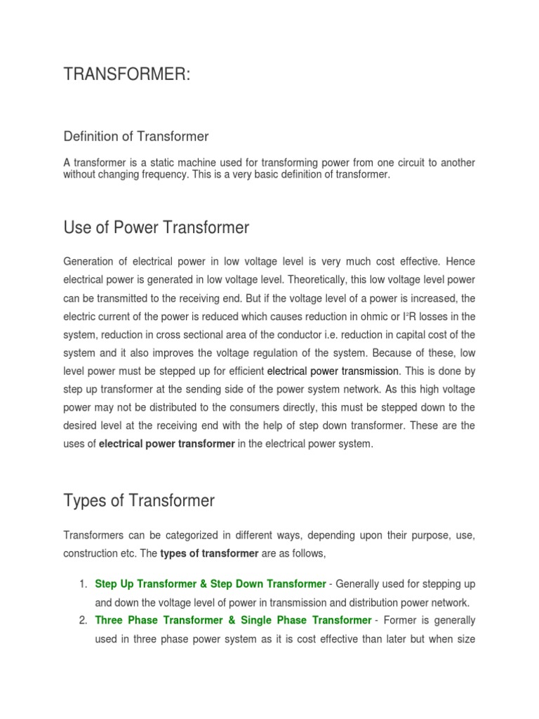 Definition of Transformer | PDF | Transformer | Electromagnetic Induction