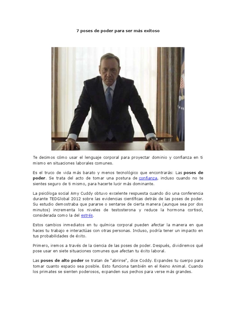 Poses de poder para situaciones laborales comunes | PDF | Testosterona ...