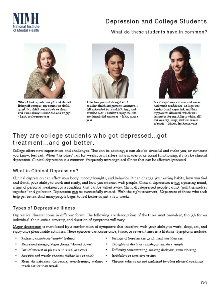 Depression and College Students: What Do These Students Have in Common ...