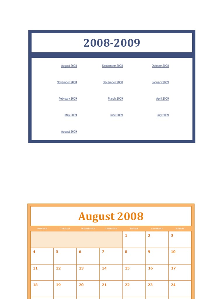2008-2009 Weekly Planner Template | PDF