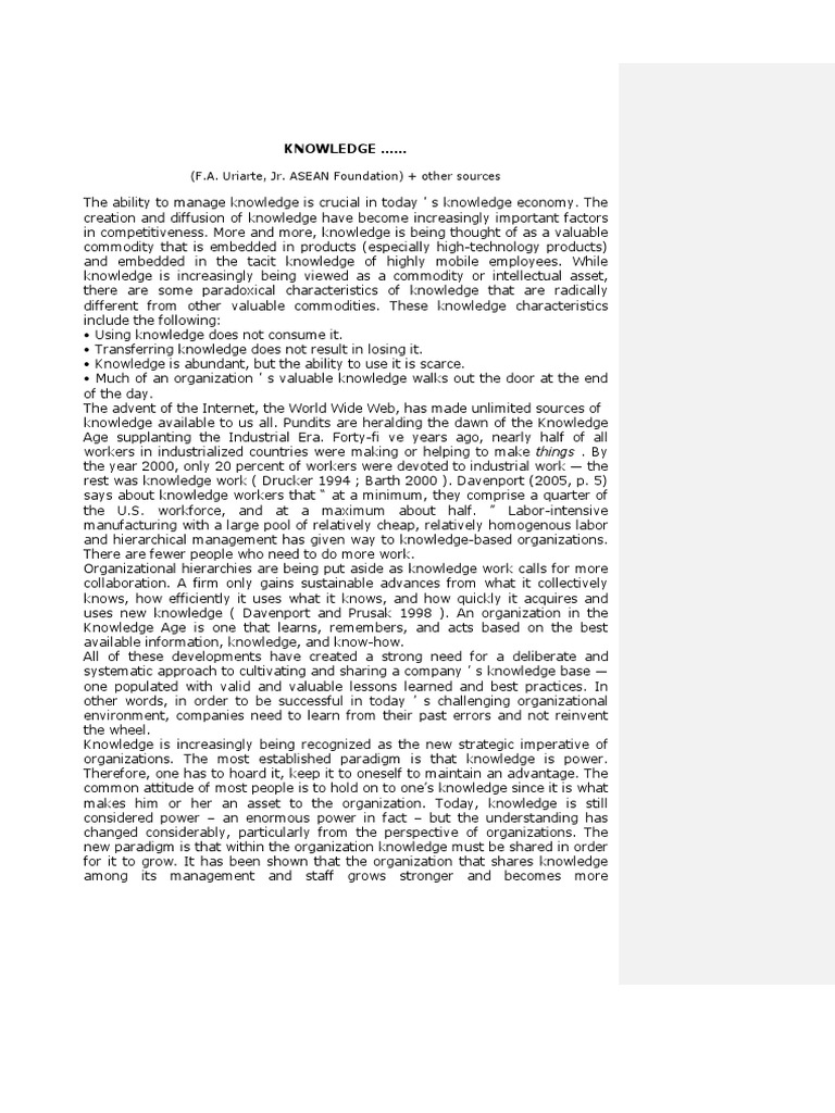 Knowledge Management Essentials | PDF | Knowledge Management | Tacit Knowledge