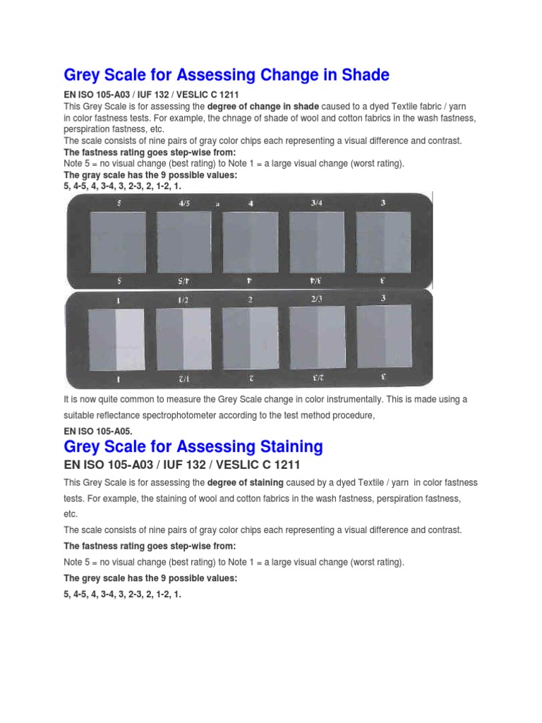 Grey Scale for Color Change & Staining | PDF