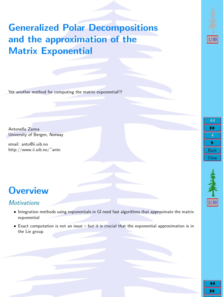 Generalized Polar Decompositions for Matrix Exponential | PDF | Matrix ...
