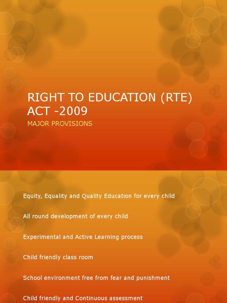 Right To Education (Rte) Act - 2009 | PDF