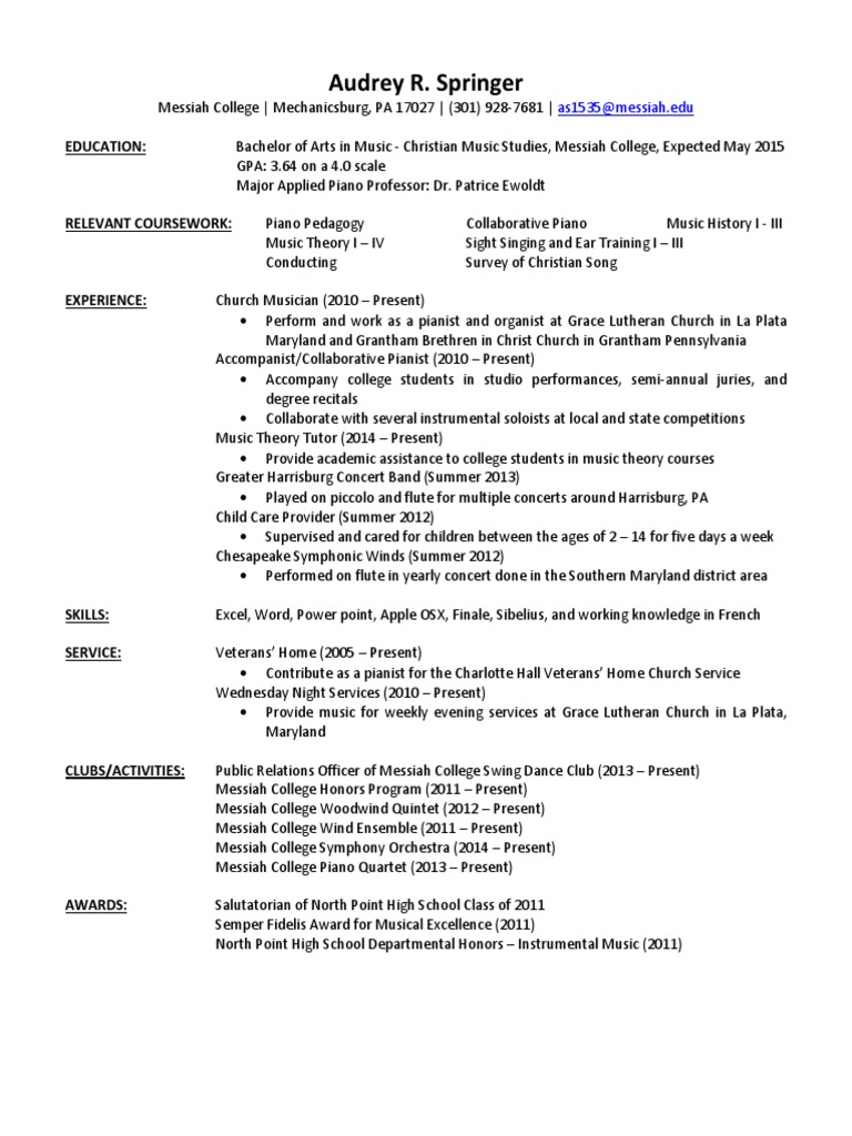 Music Resume | PDF | Foreign Language Studies | Art