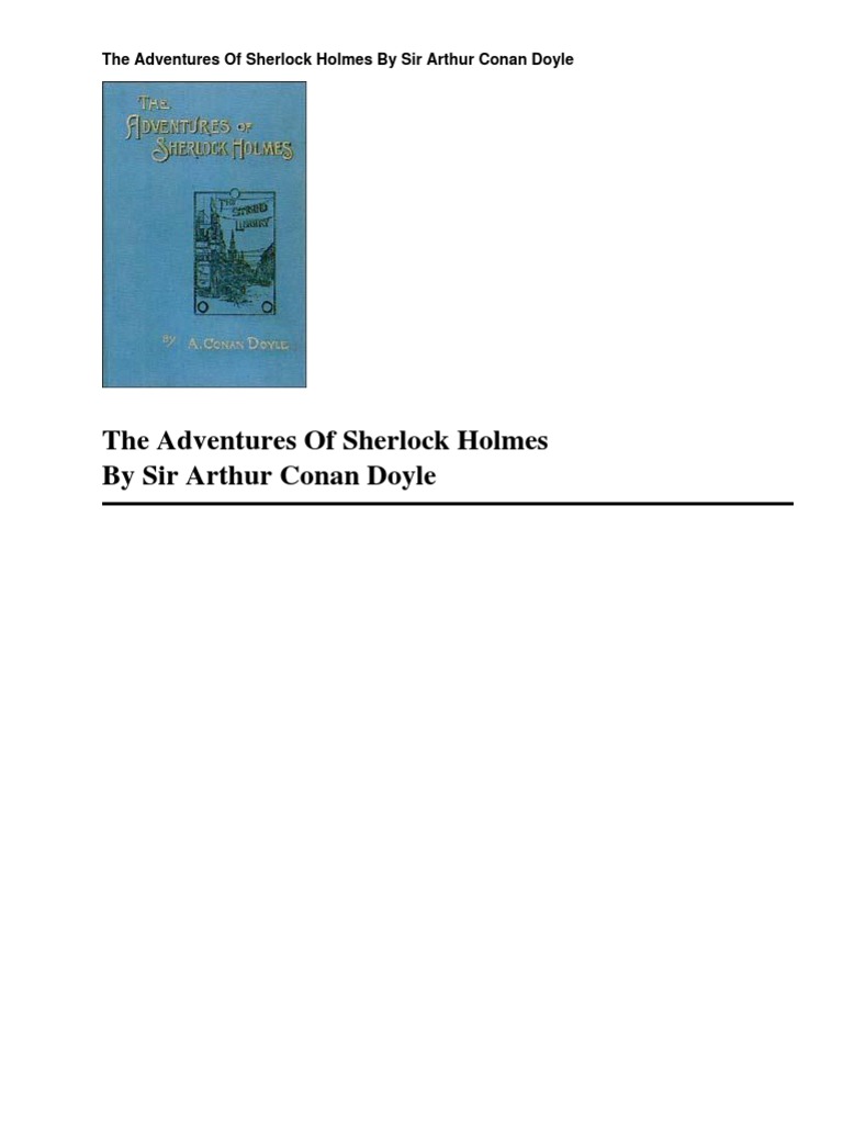 The Adventures of Sherlock Holmes | PDF | Sherlock Holmes | A Scandal ...
